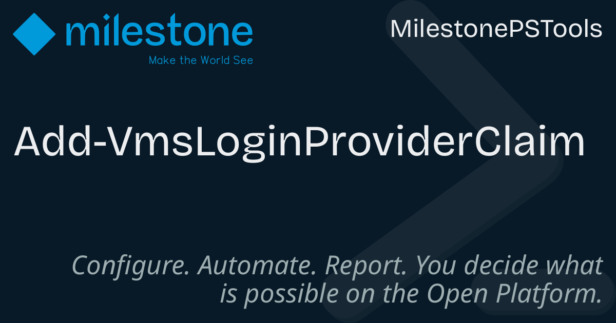 Add-VmsLoginProviderClaim - MilestonePSTools Module