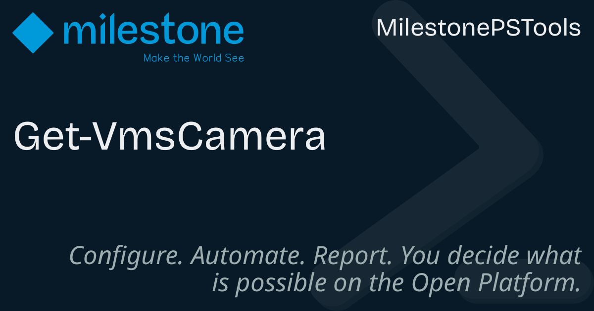 Get-VmsCamera - MilestonePSTools Module