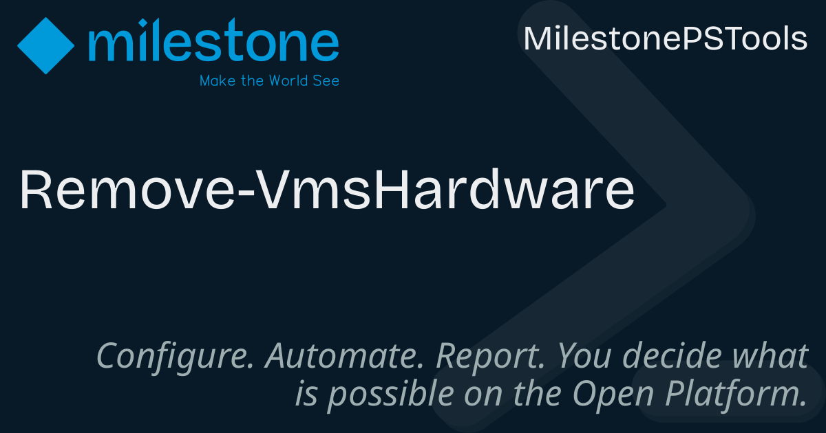 Remove-VmsHardware - MilestonePSTools Module