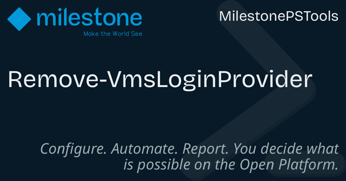 Remove-VmsLoginProvider - MilestonePSTools Module