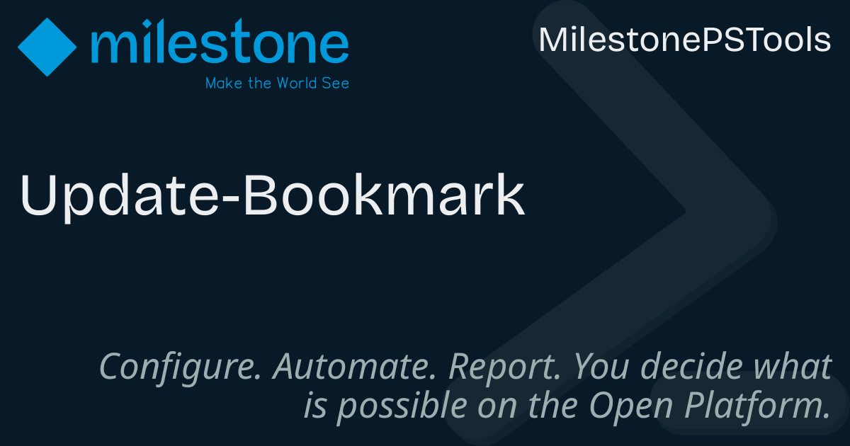 Update-Bookmark - MilestonePSTools Module